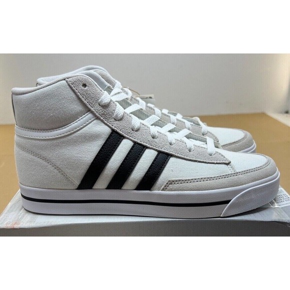 adidas | Shoes | Mens Adidas Retrovulc Mid White Black Lace Up Casual ...